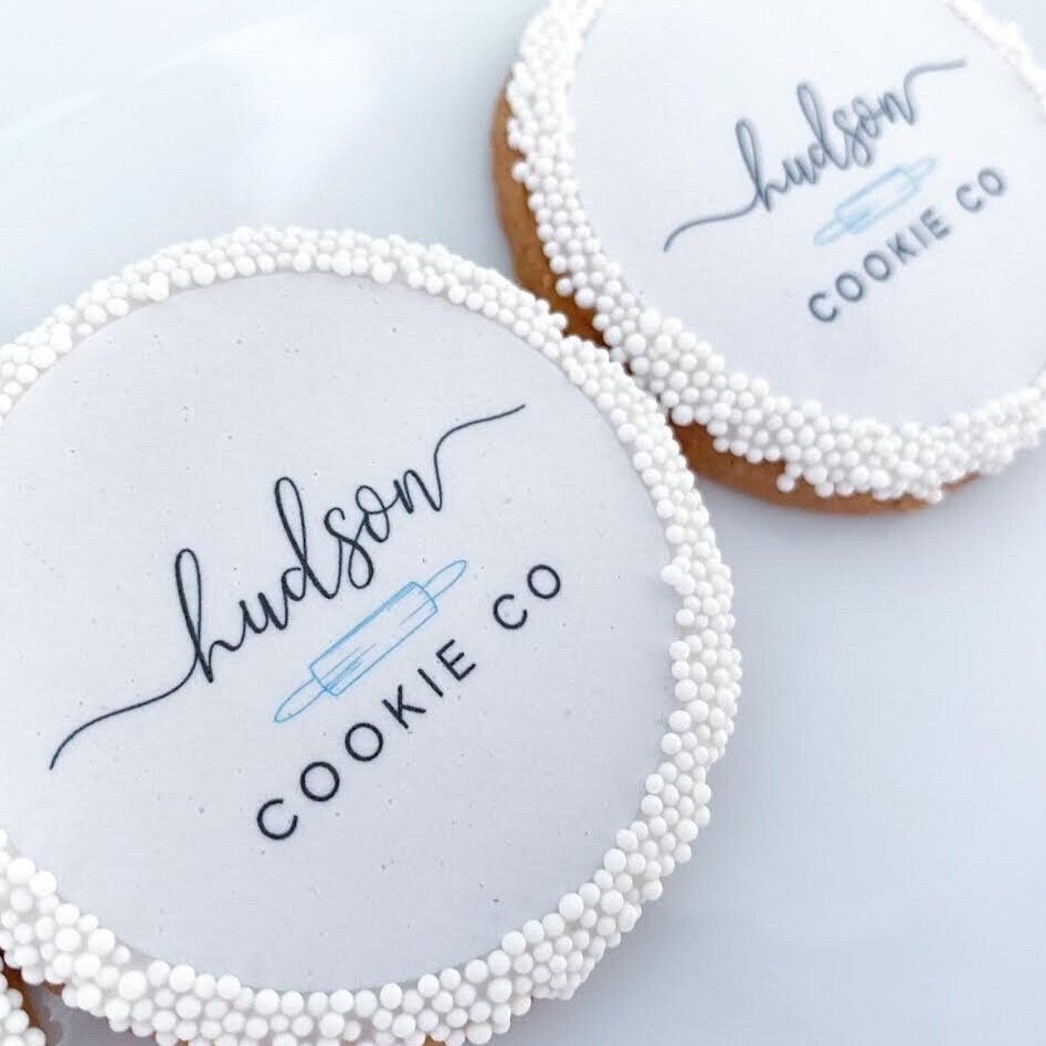 Edible Image Logo Shortbread Cookies | Hudson Cookie Co.
