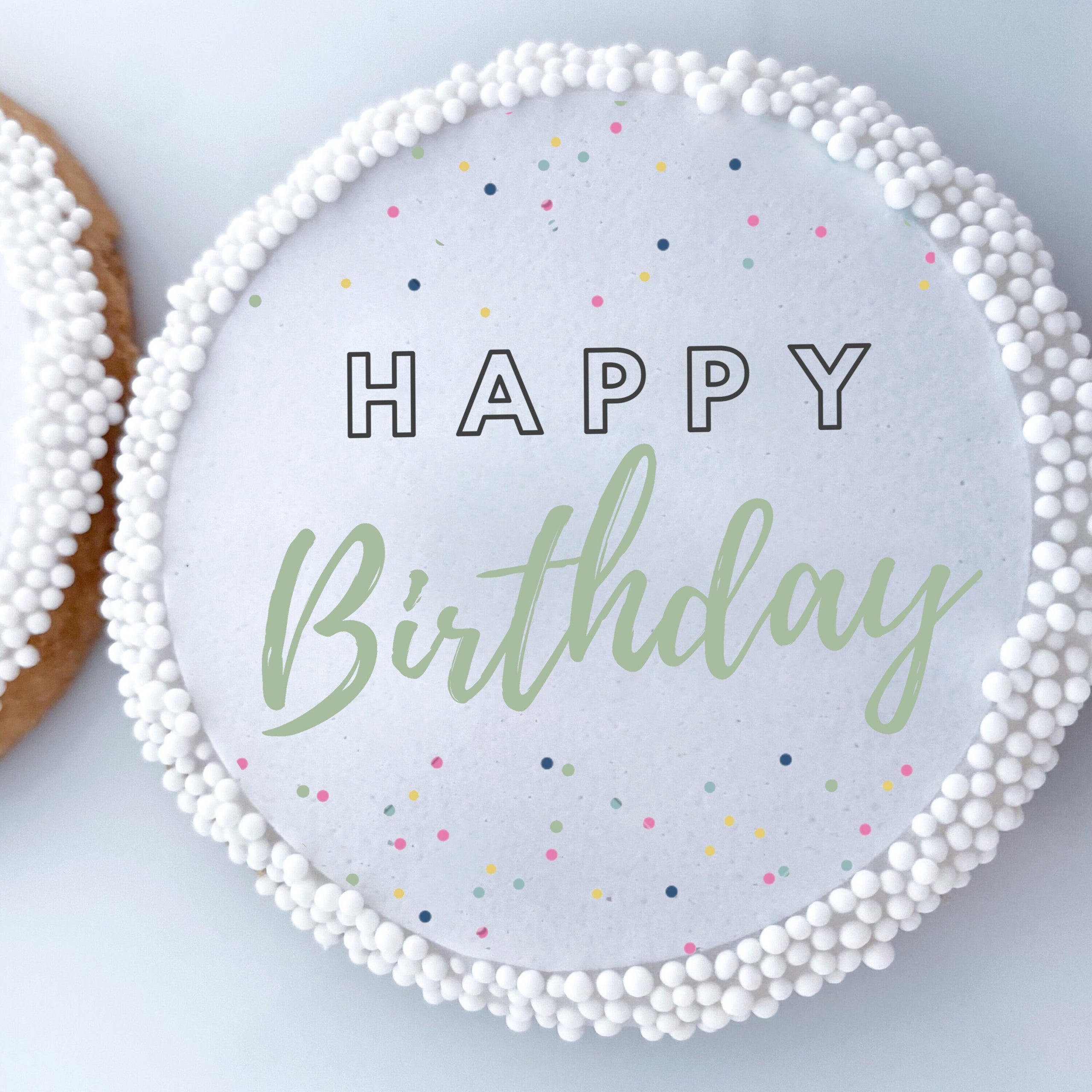 Sweet Polka Dots Happy Birthday Shortbread | Hudson Cookie Co.